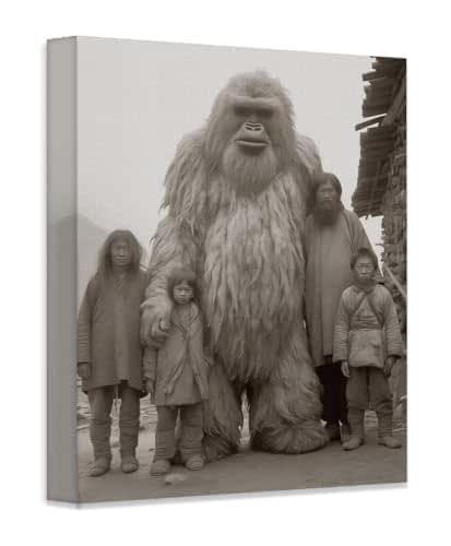 Amazon.com: Yeti Family Photo-16x20 Poster-Vintage Sepia Sasquatch ...