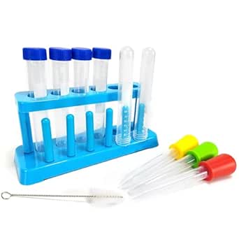 Test Tubes for Children, 11 Pcs Plastic Tubes with Detachable Stand and ...