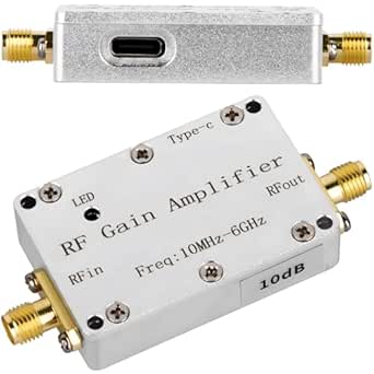 Amazon.com: 10M-6GHz RF Amplifier, Low Noise Amplifier LNA 10DB Gain High Flatness for FM Radio ...