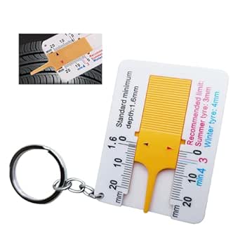 SULIVES Tire Tread Depth Gauge, 0-20mm Portable Tyre Tread Depth ...
