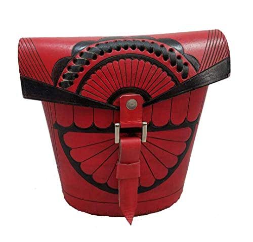 Amazon.com: 7 Inches Red Brown Leather Embossed African Maasai Masai ...