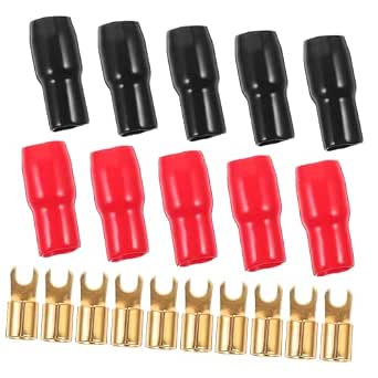 Amazon.com: CONGARTENO 5 Pairs 4GA Yellow Brass Fork Wire Terminals ...
