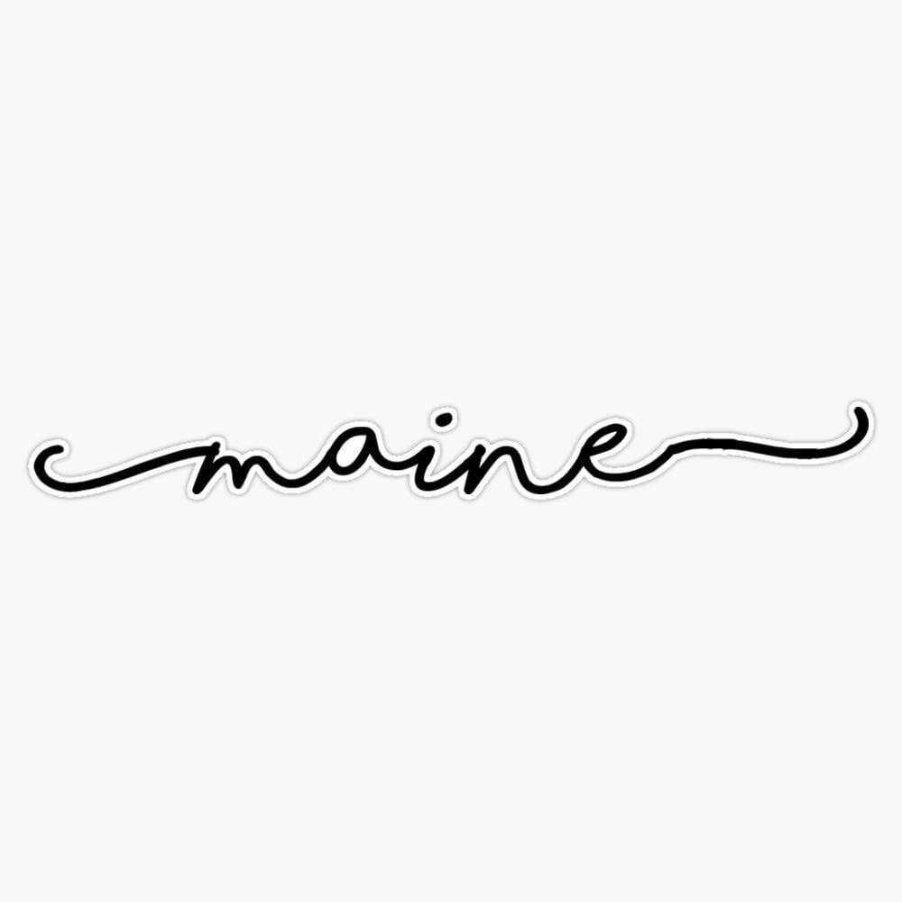 Amazon.com: Maine Script Sticker Outdoor Rated Vinyl Sticker Decal for ...