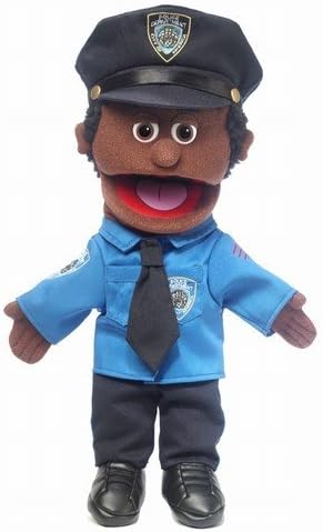 SiLLy puppets Policeman, Black Male, Hand Puppet, 40cm : Amazon.co.uk ...