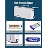 Amazon.com: JEWJIO Slim Compact 2 Slice Toaster with Wide Long Slot ...