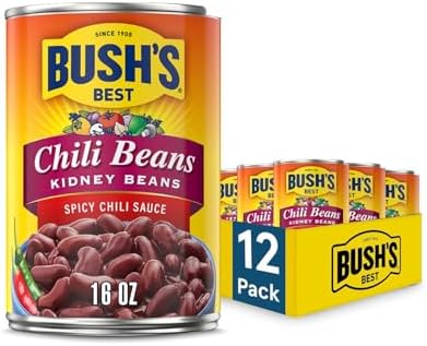 Amazon.com : BUSH'S BEST 16 oz Canned Spicy Dark Red Chili Beans ...