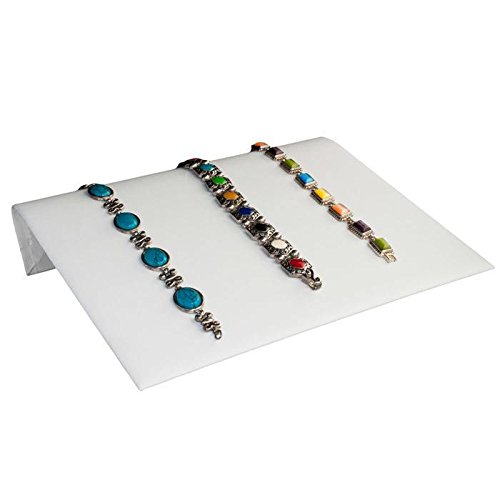 Amazon.com: White Leather Jewelry Bracelet/Watch Display Ramp ~ 10" x 8 ...