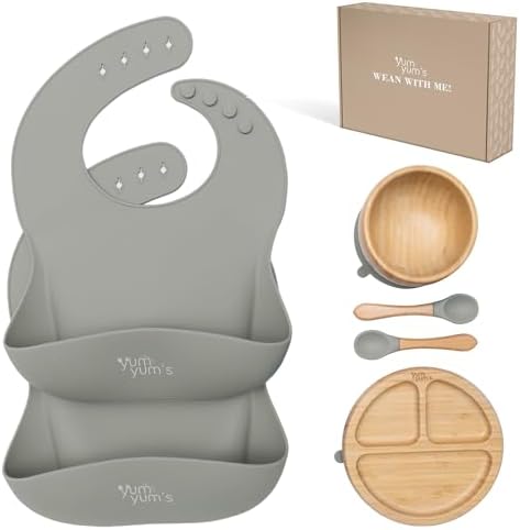 WEGOWOOD® Baby Weaning Set with Duck | Bamboo Plate, Bowl, Fork & Spoon ...