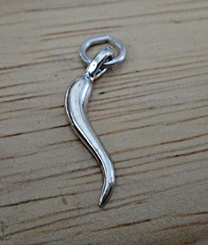 Sterling Silver 3D 22x9mm Small Italian Horn Cornicello Or Cornetto ...