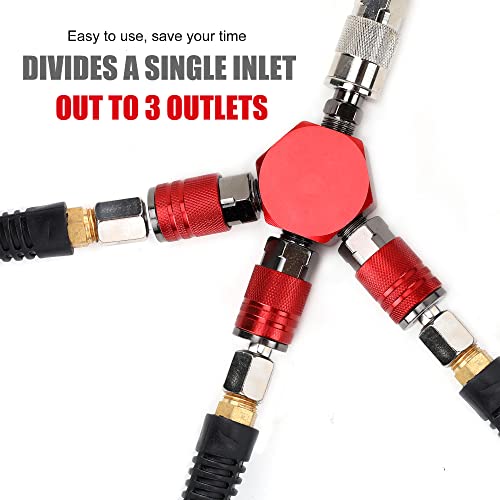 Snapklik.com : FYPower 3-Way Air Manifold 4 Ports Aluminum Industrial ...