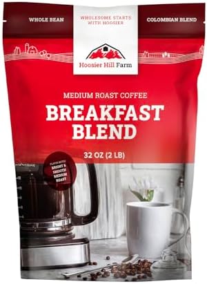 Amazon.com : Hoosier Hill Farm Breakfast Blend Whole Bean Coffee ...