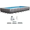 Amazon.com: Intex 32ft X 16ft X 52in Ultra Frame Rectangular Pool Set ...