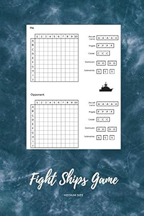 Fight Ships Game: Medium Size Sea Battle Stagnant Water 6x9, Nice Cover ...