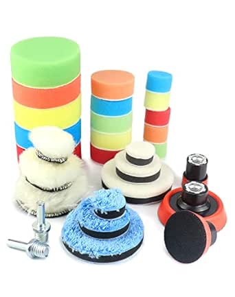 QWORK Drill Buffing Pad Detail Polishing Pad, 29 Pcs Mix Size Kit ...