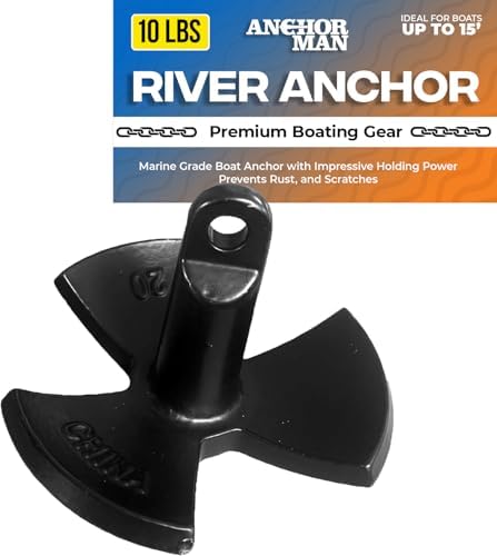 Amazon.com : Anchor-Man 10lb River Anchor, Black Vinyl Coated Mushroom ...