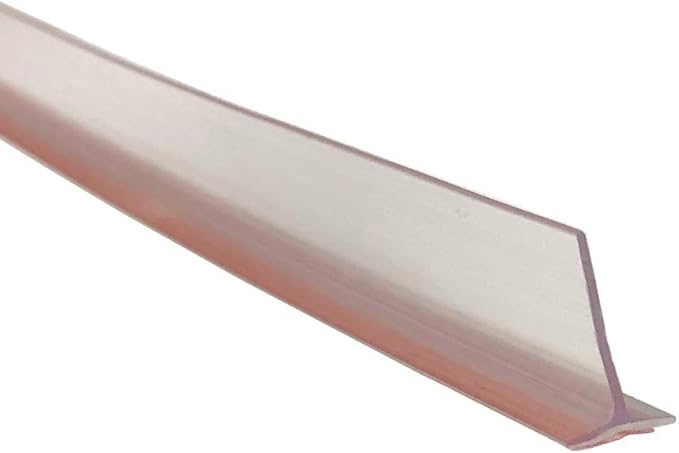 CRL Translucent Vinyl Edge "T" Wipe with Pre-Applied Tape for 7/16" Maximum Gap - 95" Long ...