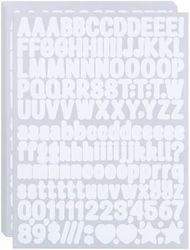 8 Sheets 0.5 Inch Small Vinyl Letter Sticker for Scrapbooking, White ...