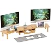 Amazon.com: OOAMBB Bamboo Dual Desk Monitor Stand Riser with Drawer ...