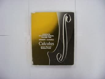 Complete Solutions Manual Volume Two. Stewart. 3rd Edition. Calculus ...