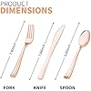 Amazon.com: ISFANGCO 50 Pack Pre Rolled Rose Gold Plastic Silverware ...