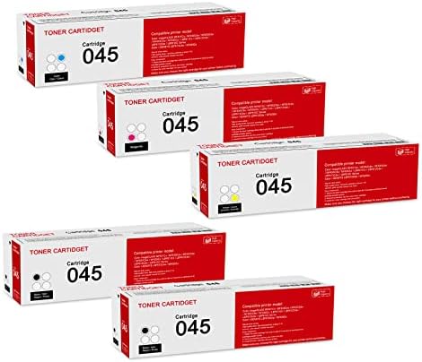 Amazon.com: 5 Pack 045 BK/C/M/Y Toner Cartridge: Compatible CRG-045 ...