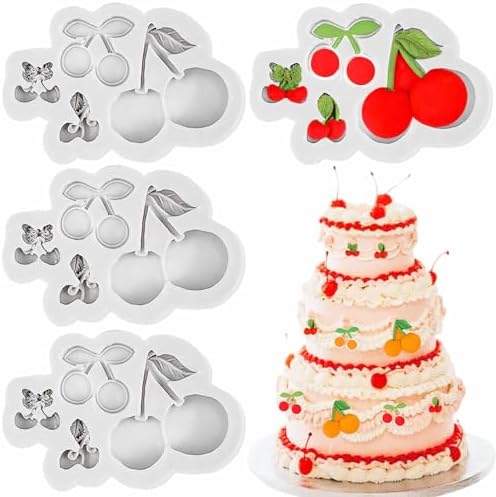 Amazon.com: Liobelon 6 Cavity Cherry Silicone Mold, Artificial Fruit ...