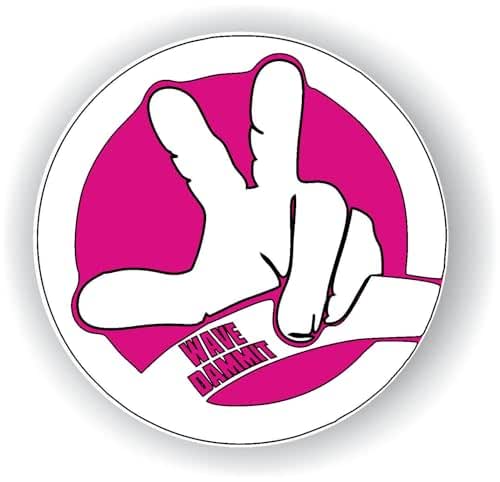 Amazon.com: Wave Dammit Hot Pink Black White Full Color Decal Stickers ...