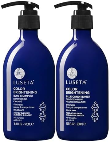 Amazon.com : Luseta Color Brightening Blue Shampoo and Conditioner Set ...