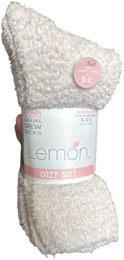Amazon.com: Lemon 4 Pair Casual Crew Socks Cozy Soft Pink : Clothing ...