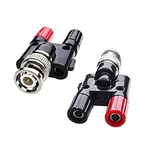 BNC Male Plug to Dual 4mm Banana Jack Socket Binding Post Connector Audio Adapter 2PCS : Amazon ...