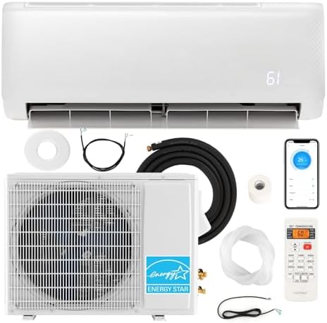 KOTEK 24000 BTU Mini Split AC/Heating System, Work with Alexa, Energy Star WiFi 21 SEER2 ...