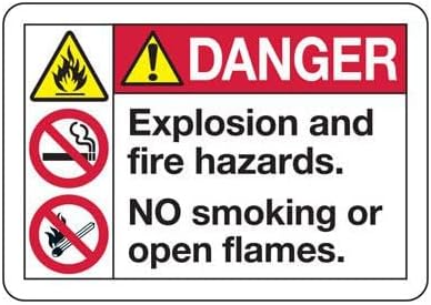 Amazon.com: ANSI Danger - Explosion & Fire Hazards Safety & Compliance ...