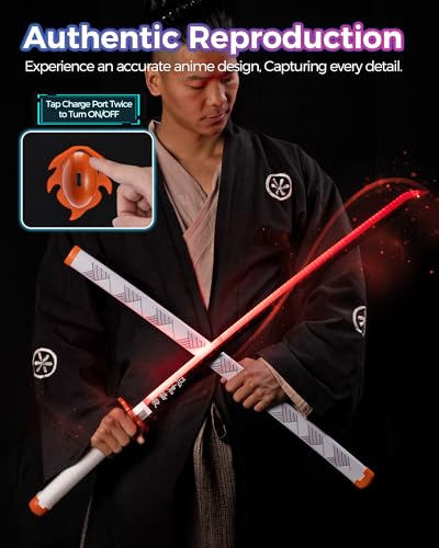 Snapklik.com : Zisu Light Up Demon Slayer Sword - 40-Inch Katana
