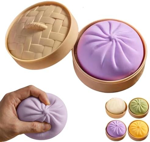 Amazon.com: Dumpling Squishy Toy with Mini Steamer, Stress Relief ...