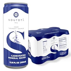 Amazon.com: SOUROTI Sparkling Unflavored Carbonated Mineral | Greek Lithium-Rich Wellness Water ...