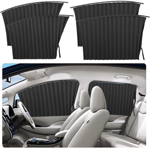 Amazon.com: 4 Pcs Car Side Window Sun Shades - Car Magnetic Track Blinds Curtains, Car Window ...