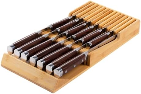 Amazon.com: Bellemain 100% Pure Bamboo in Drawer Knife Block | Knife ...