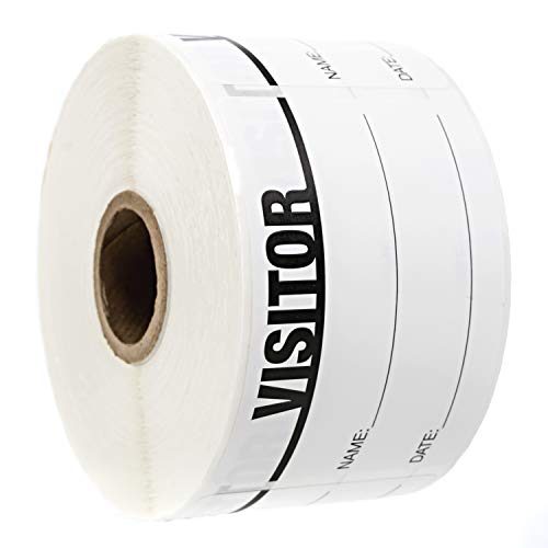 Snapklik.com : Black On White Visitor Pass / 500 Classic ID Labels ...