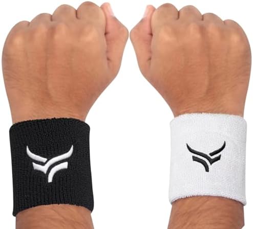 Buy Li-Ning Cotton Wrist Band for Badminton/Tennis Players -(Black) Set ...
