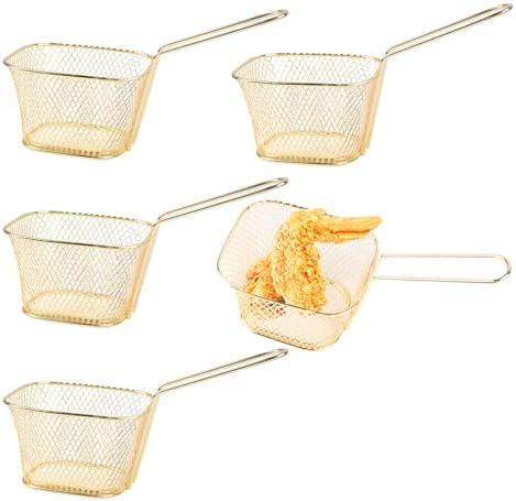 MEGAVOW 5 Pcs Chip Baskets, Chip Serving Frying Baskets, Mini Fries ...