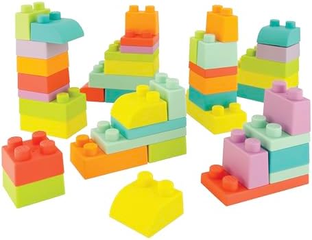 Amazon.com : Infantino Super Soft 1st Building Blocks Jumbo Playset ...
