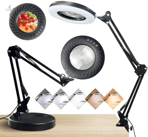 2-in-1 Large Magnifying Glass with Light and Stand-Lighted Magnifying ...