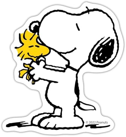 Spreadshirt Official Peanuts Snoopy and Woodstock Sticker, 10 x 10 cm ...