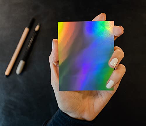 Snapklik.com : Silver Laser Plain Rainbow Holographic Cardstock Paper ...