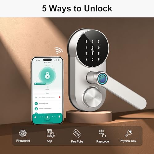 Smart WiFi Lock for Front Door: SMONET Fingerprint Keypad Lock with ...