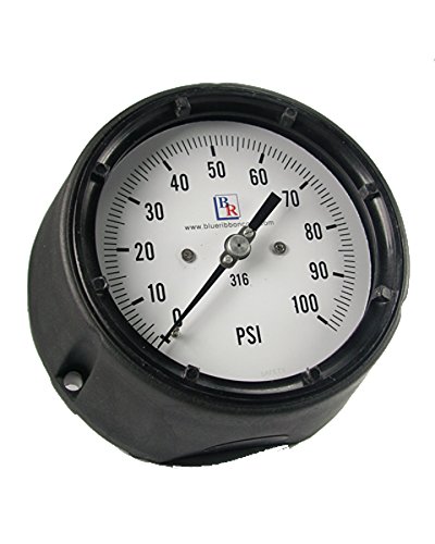 Blue Ribbon BR412D-454V2 Dial Stainless Steel Process Gauges, Phenolic ...