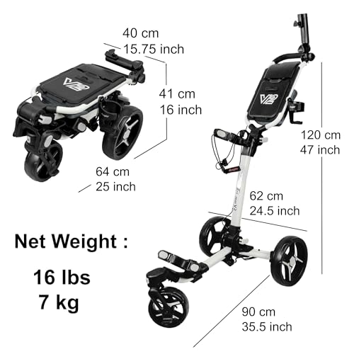 Axglo TRLITE 360 Unisex Adult Golf Trolley, White Grey, One Size ...