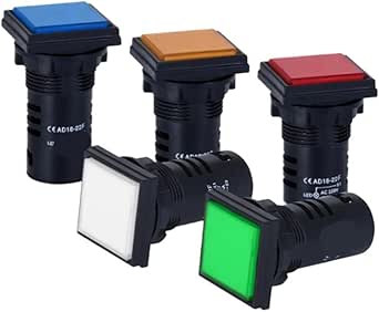 Amazon.com: 1Pcs AD16-22F red Green Yellow Blue White LED Square Signal ...