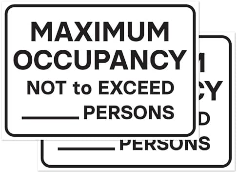 Amazon.com: Maximum Occupancy Signs, Self Adhesive Vinyl Stickers ...