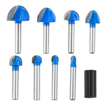 Yetaha 8Pcs 1/4 Inch Shank Cove Box Router Bit, Solid Carbide Double ...
